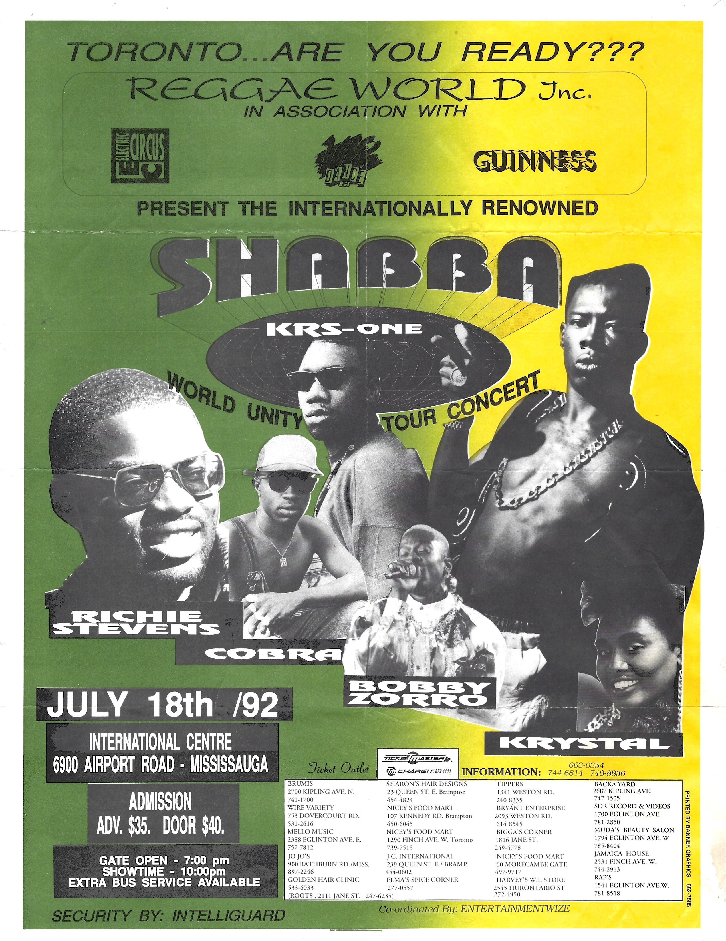 1992 – Shabba World Unity Tour Concert | Passion of the Weiss